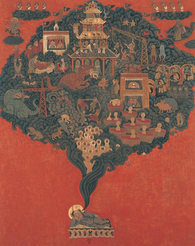 Gade | Tibetan | Contemporary artist | Thangka | Superhero